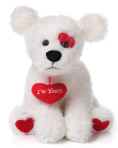 bearington smootchie poochie valentine's day stuffed animal, 10 inch puppy stuffed animal, ideal for valentine's day gifts