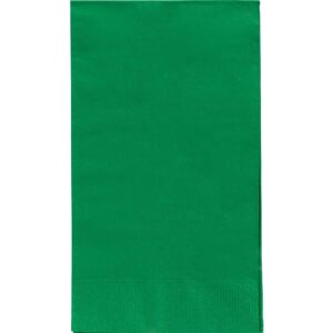 festive green 2-ply guest towels - 8" x 4" (pack of 40) - luxury paper hand towels for parties & events