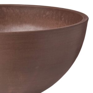 Arcadia Garden Products PSW K40C Simplicity Round Bowl, 16 by 8-Inch, Chocolate