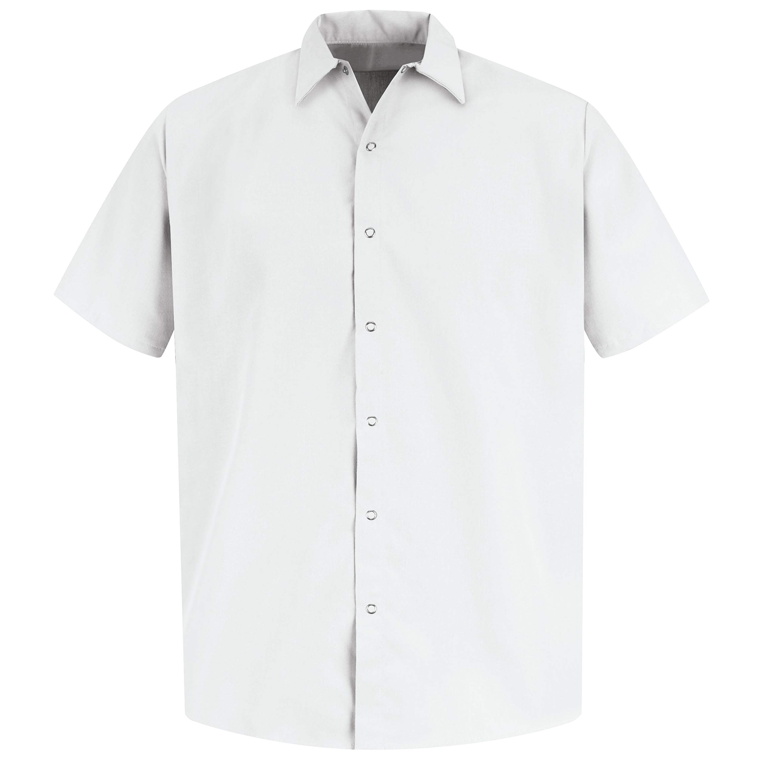 Red Kap Men's Specialized PocketleShort Sleeve Polyester Work Shirt, White, Short Sleeve Large