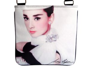 audrey hepburn signature retro messenger sling cross body bag purse