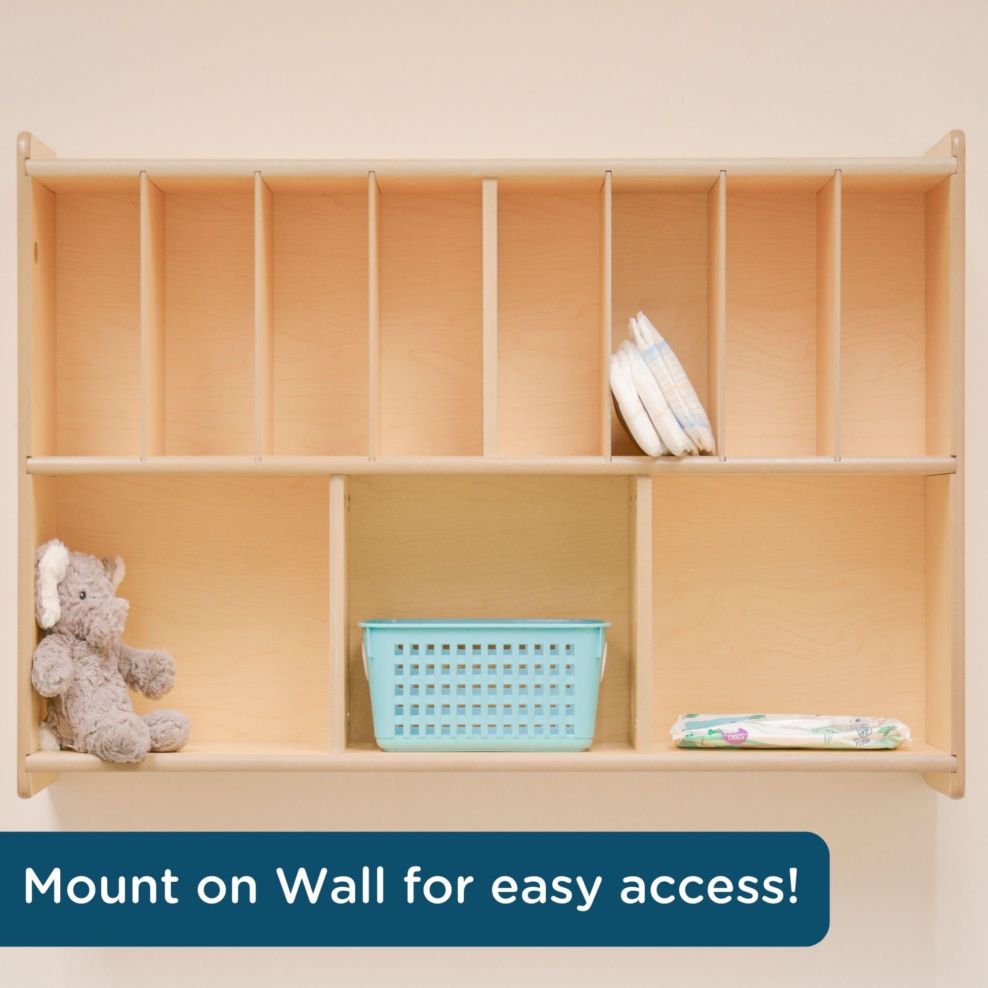 Children’s Factory Value Line Overhead Diaper Storage Organizer, Wall Mount Classroom, Nursery, Daycare Furniture