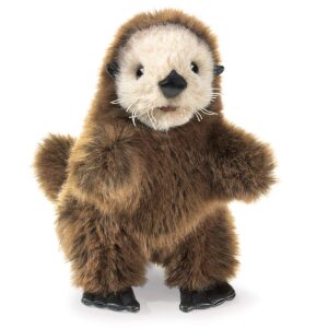 folkmanis baby sea otter hand puppet, brown