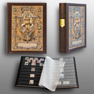 prophila stamp collector's album with 60 black pages stockbook in heritage design