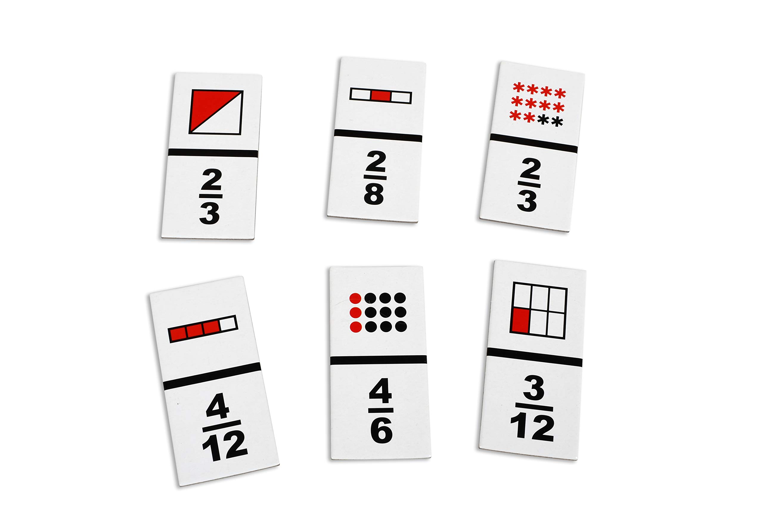 LEARNING ADVANTAGE The Original Fraction Dominoes - 49 Dominoes - Math Manipulative for Kids - Equate, Add and Subtract Fractions