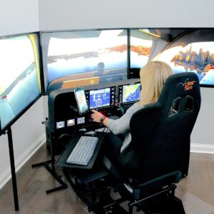 Volair Sim Universal Flight or Racing Simulation Cockpit Chassis with Triple Monitor Mounts