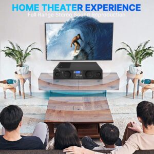 Pyle 3D Surround Bluetooth Soundbar - Sound System Bass Speakers Compatible to TV, USB, SD, FM Radio with 3.5mm AUX Input , Remote Control, For Home Theater - PSBV200BT,Black