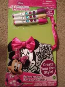 minnie mouse bow-tique color n' style purse activity