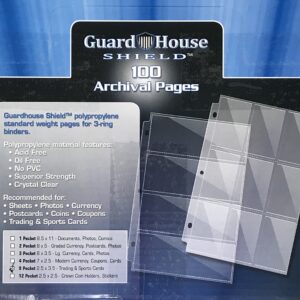 GuardHouse Shield 9 Pocket Trading / Sports / Baseball Card Pages Box of 100