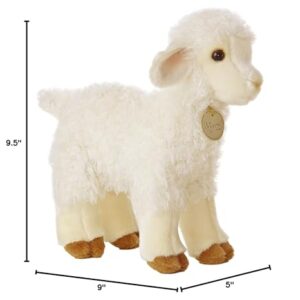 Aurora® Realistic Miyoni® Lovely Lamb Stuffed Animal - Lifelike Detail - Cherished Companionship - White 10 Inches