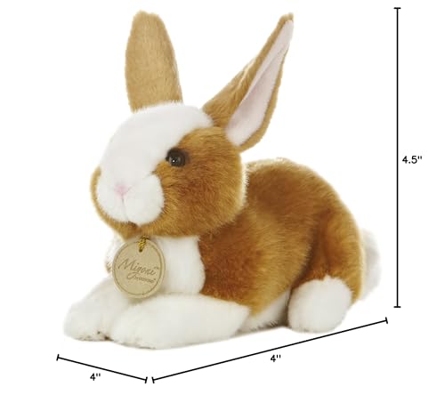 Aurora® Realistic Miyoni® Dutch Rabbit Stuffed Animal - Lifelike Detail - Cherished Companionship - Brown 8 Inches