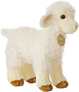 aurora® realistic miyoni® lovely lamb stuffed animal - lifelike detail - cherished companionship - white 10 inches