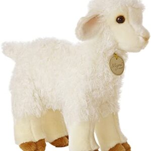 Aurora® Realistic Miyoni® Lovely Lamb Stuffed Animal - Lifelike Detail - Cherished Companionship - White 10 Inches