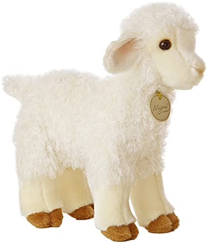 Aurora® Realistic Miyoni® Lovely Lamb Stuffed Animal - Lifelike Detail - Cherished Companionship - White 10 Inches