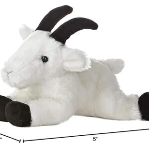 Aurora® Adorable Mini Flopsie™ Rocky Mountain Goat™ Stuffed Animal - Playful Ease - Timeless Companions - White 8 Inches