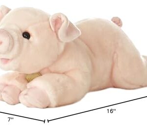 Aurora® Realistic Miyoni® Pig Stuffed Animal - Lifelike Detail - Cherished Companionship - Pink 16 Inches