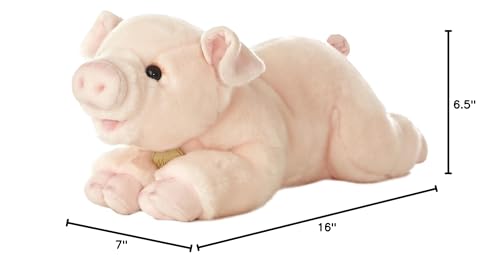 Aurora® Realistic Miyoni® Pig Stuffed Animal - Lifelike Detail - Cherished Companionship - Pink 16 Inches