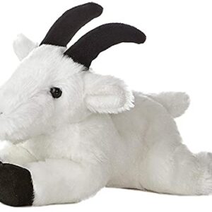 Aurora® Adorable Mini Flopsie™ Rocky Mountain Goat™ Stuffed Animal - Playful Ease - Timeless Companions - White 8 Inches