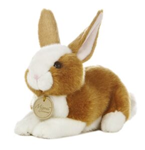 aurora® realistic miyoni® dutch rabbit stuffed animal - lifelike detail - cherished companionship - brown 8 inches