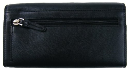 Visconti Heritage -35 Soft Leather Large Ladies Purse Wallet (Black)