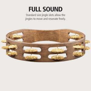 Meinl Percussion TA2V-WB 10-Inch Vintage Wood Tambourine with Double Row Hammered Brass Jingles