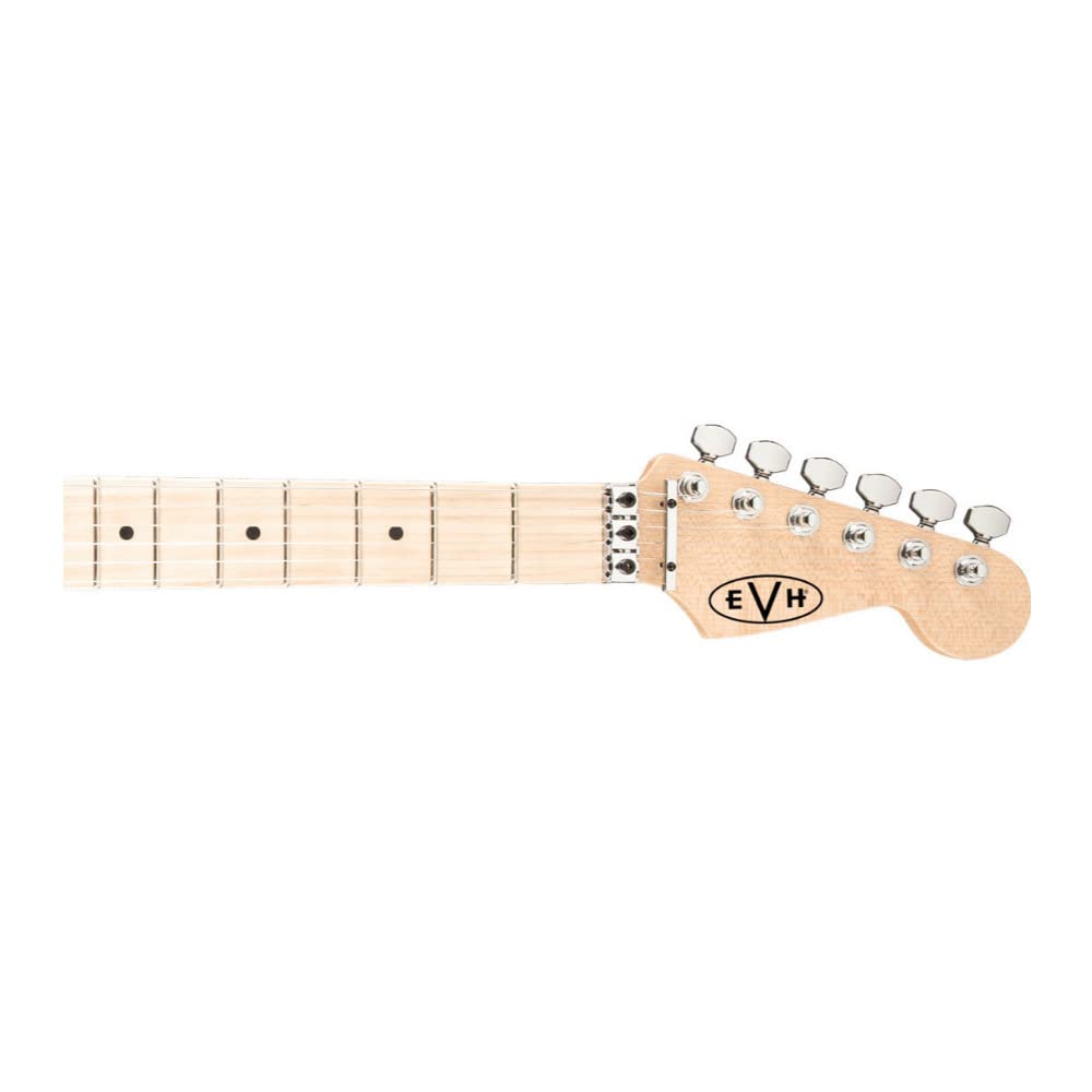 EVH Striped Series Stratocaster Electric Guitar - White with Black Stripes