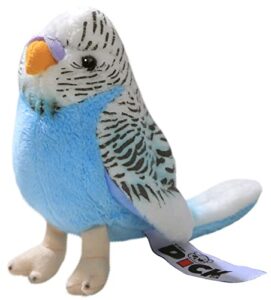 carl dick budgerigar dark blue, 5 inches, 13cm, plush toy, soft toy, stuffed animal 2823005