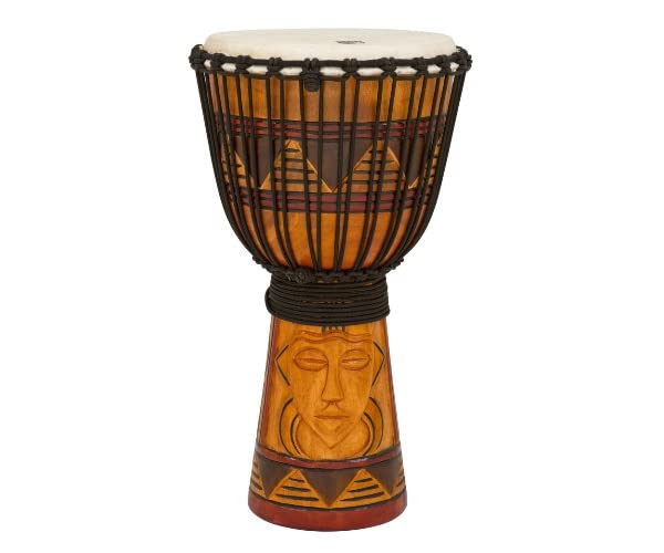 Toca TODJ-12TM Origins Series Rope Tuned Wood 12-Inch Djembe - Tribal Mask