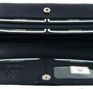 Visconti Heritage -35 Soft Leather Large Ladies Purse Wallet (Black)