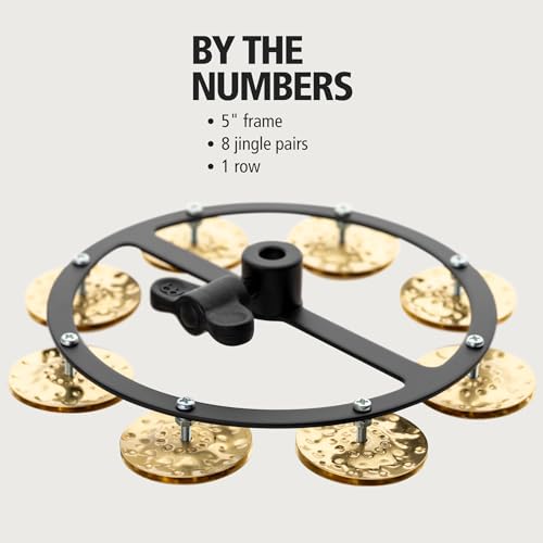 Meinl Percussion Headliner Series Hihat Tambourine Jingle Effect, Hammered Solid Brass — NOT Made in China — Mountable on Any Pull Rod, 2-Year Warranty (HTHH1B-BK)