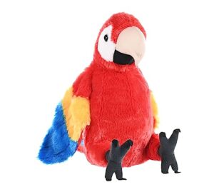 wild republic scarlet macaw plush, stuffed animal, plush toy, gifts for kids, cuddlekins 12 inches