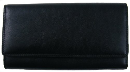 Visconti Heritage -35 Soft Leather Large Ladies Purse Wallet (Black)