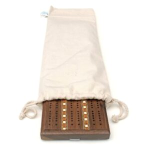 we games cribbage board cloth storage bag - protects and stores cribbage boards, travel cribbage boards, and accessories, 18 in. with drawstring when flat