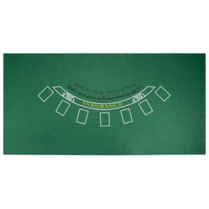 brybelly green blackjack table felt - gaming table top for blackjack - casino-style, spill-proof layout cloth card table