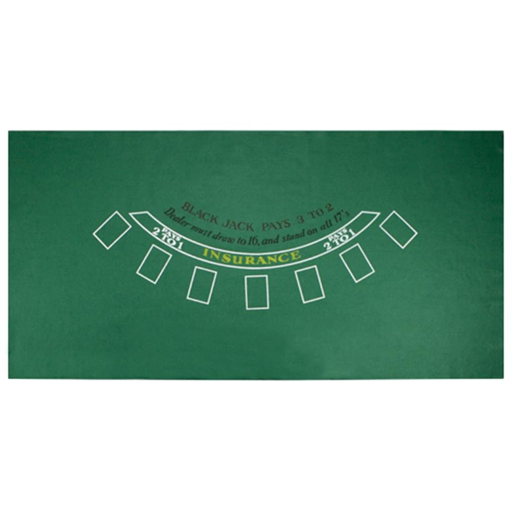 Brybelly Green Blackjack Table Felt - Gaming Table Top for Blackjack - Casino-Style, Spill-Proof Layout Cloth Card Table