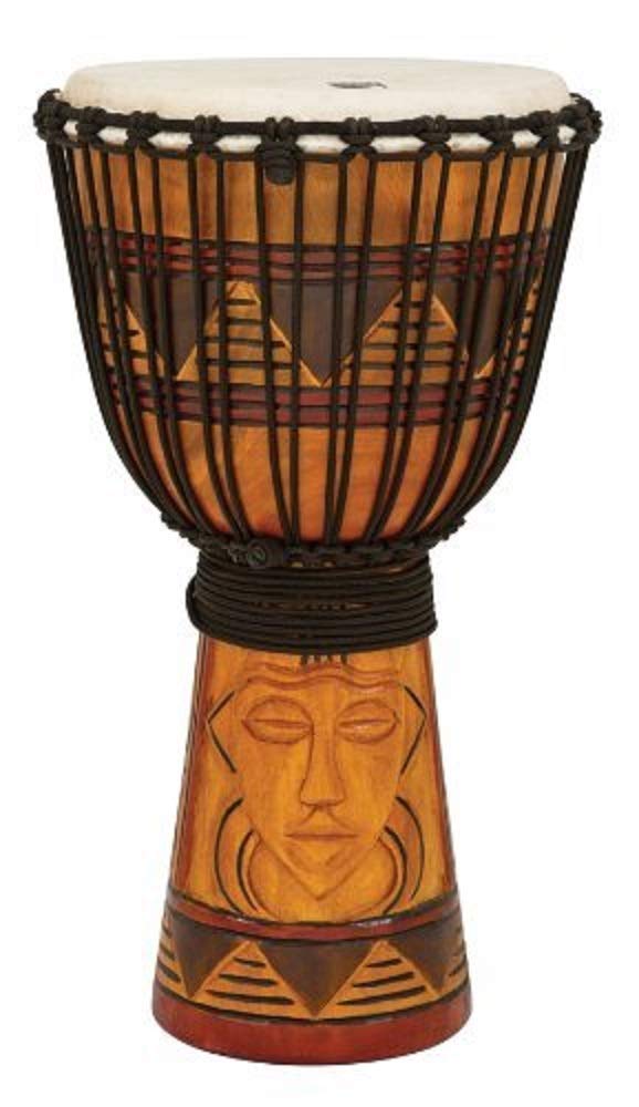 Toca TODJ-12TM Origins Series Rope Tuned Wood 12-Inch Djembe - Tribal Mask