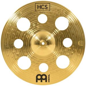 meinl 16” trash crash cymbal with holes – hcs traditional finish brass for drum set, made in germany, 2-year warranty (hcs16trc)