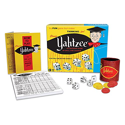 Classic Yahtzee with Retro Artwork, An Exciting Game Of Skill And Chance with Original Components, by Winning Moves Games USA, for Ages 8 and Up, 2 or More Players (1167)