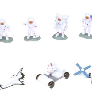 Wild Republic Figures Tube, Outer Space Toys, Shuttle, Astronaut, Space Station, Apollo Spacecraft, Lunar Rover, Saturn Rocket, Satellites Multi, 1.5" to 3"