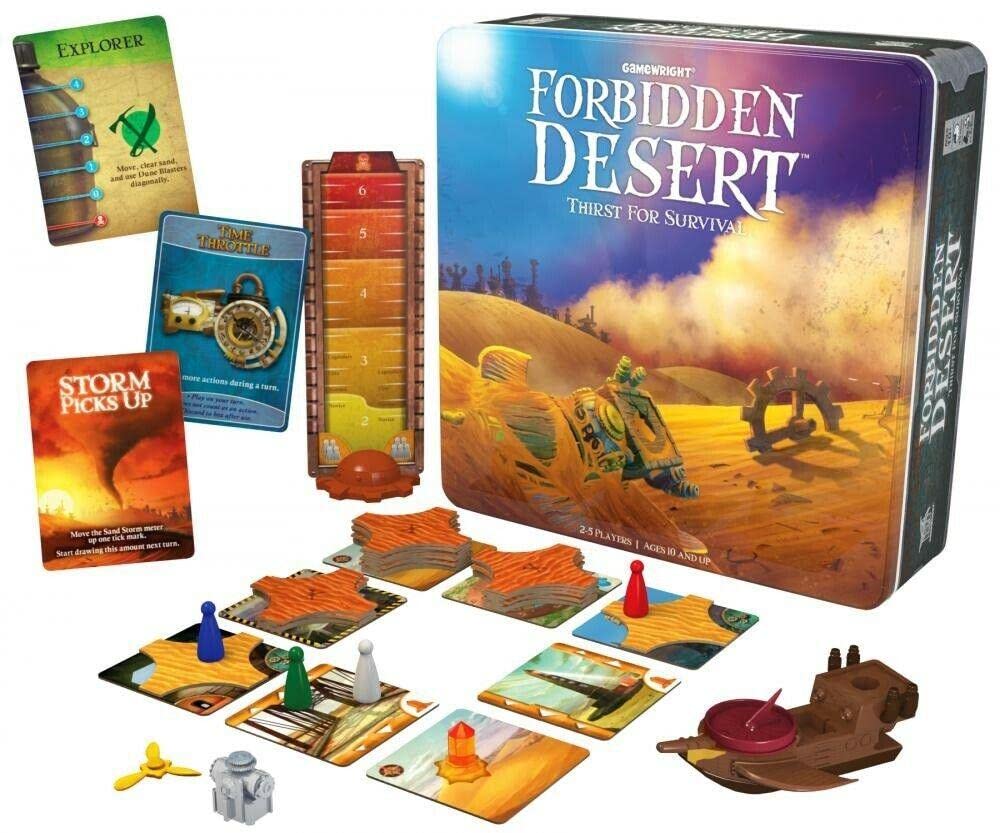 Gamewright Forbidden Desert – The Cooperative Strategy Survival Desert Board Game Multi-colored, 5"