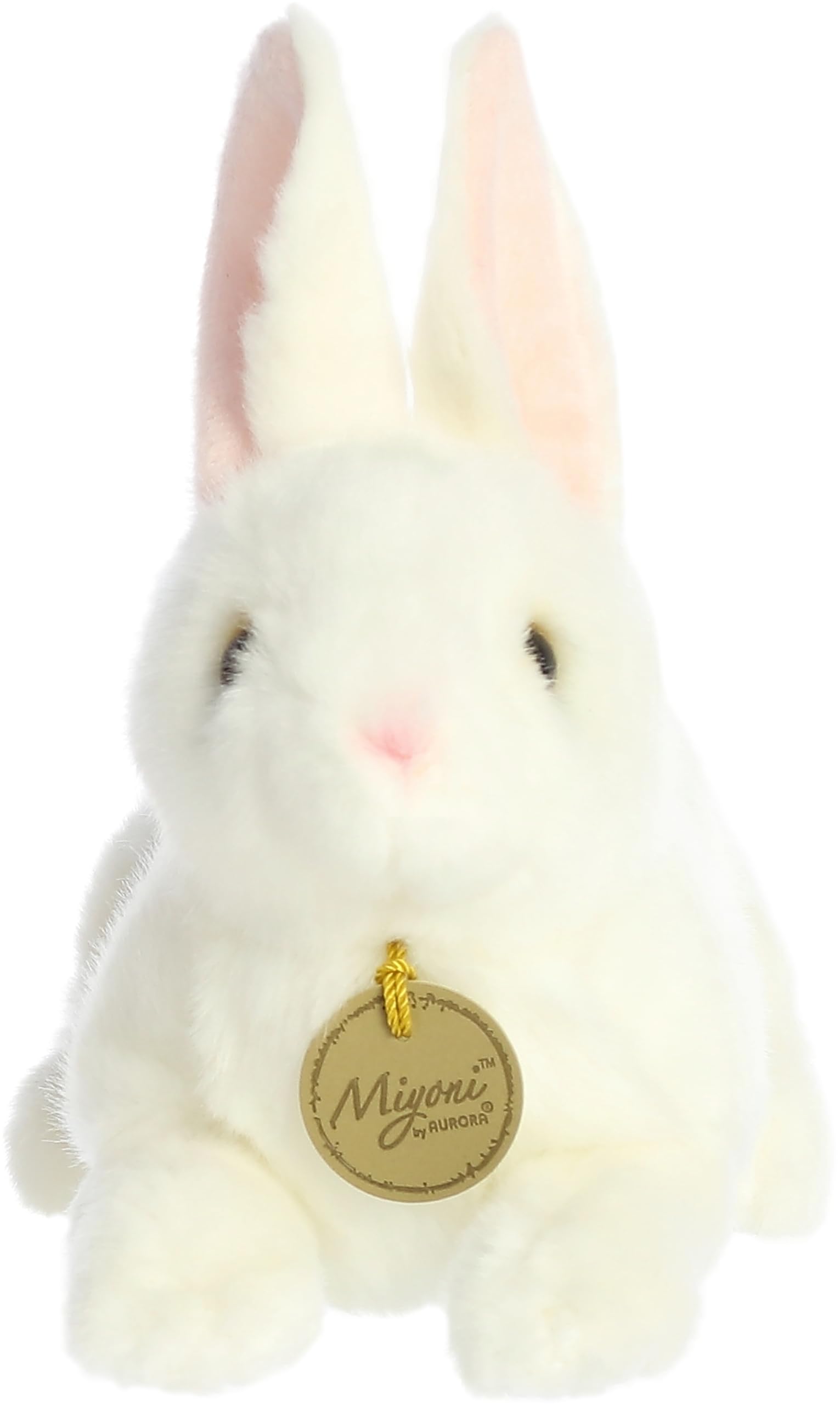 Aurora® Realistic Miyoni® American White Rabbit Stuffed Animal - Lifelike Detail - Cherished Companionship - 8 Inches