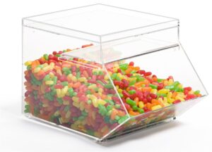 displays2go acrylic stackable candy bins, holds 1.5-gallon, clear