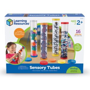 learning resources primary science sensory tubes - set of 4 tubes, ages 2+ science toys for kids, stem toys, fine motor and sensory toys