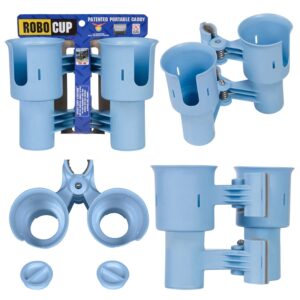 robocup, (light blue ez-spring), best cup holder for drinks, fishing rod/pole, boat, beach chair, golf cart, wheelchair, walker, drum sticks, microphone stand