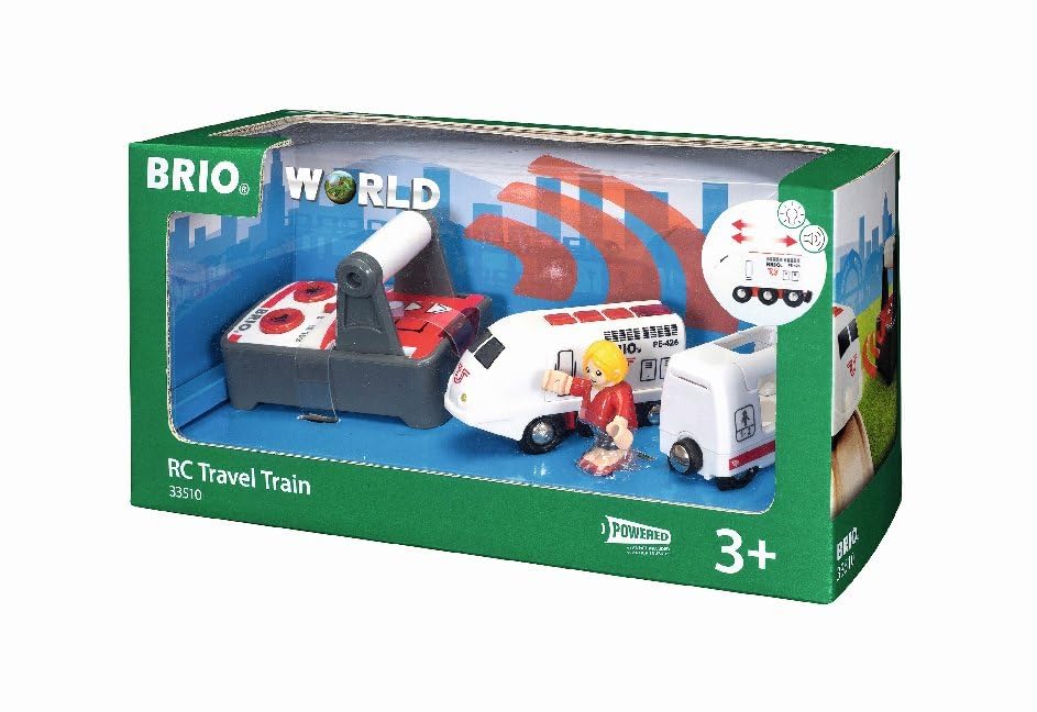 BRIO Remote Control Travel Train - Kids Toy with Light and Sound Features | Battery Operated | Compatible with Wooden Railway Tracks | Perfect for Toddlers Age 3+