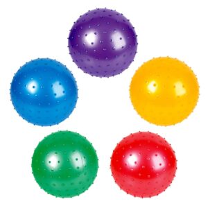 rhode island novelty 7 inch knobby balls assorted colors, 5 pack