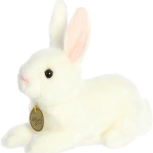 Aurora® Realistic Miyoni® American White Rabbit Stuffed Animal - Lifelike Detail - Cherished Companionship - 8 Inches