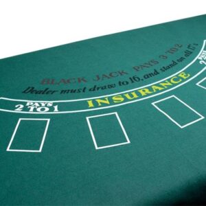 Brybelly Green Blackjack Table Felt - Gaming Table Top for Blackjack - Casino-Style, Spill-Proof Layout Cloth Card Table