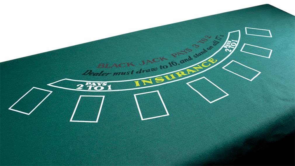 Brybelly Green Blackjack Table Felt - Gaming Table Top for Blackjack - Casino-Style, Spill-Proof Layout Cloth Card Table