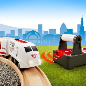 BRIO Remote Control Travel Train - Kids Toy with Light and Sound Features | Battery Operated | Compatible with Wooden Railway Tracks | Perfect for Toddlers Age 3+